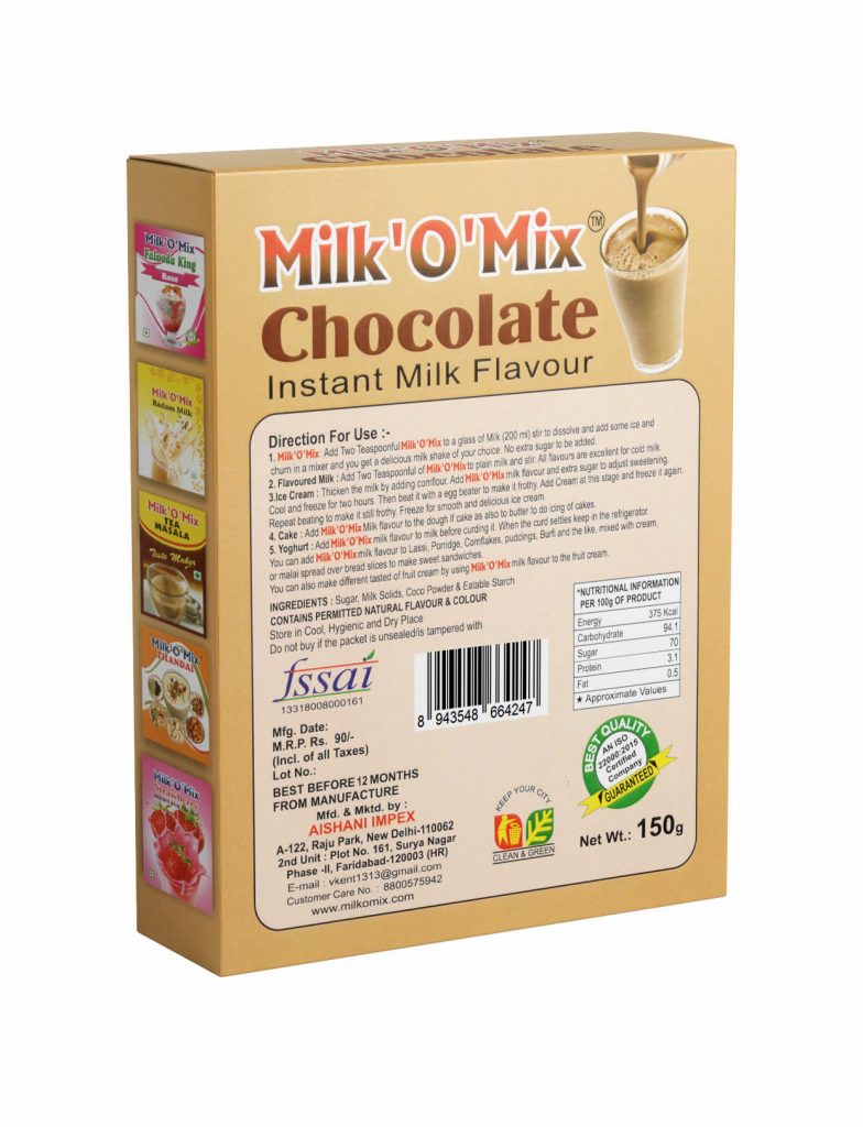 Milkomix Chocolate Milkshake & Ice Cream Flavored Milk Powder – 150 gm ...